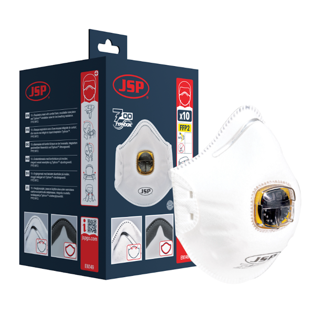 TYPHOON MOULDED MASK FFP2 VALVED- (725)- BOX OF 10 | Eurox – Workwear ...